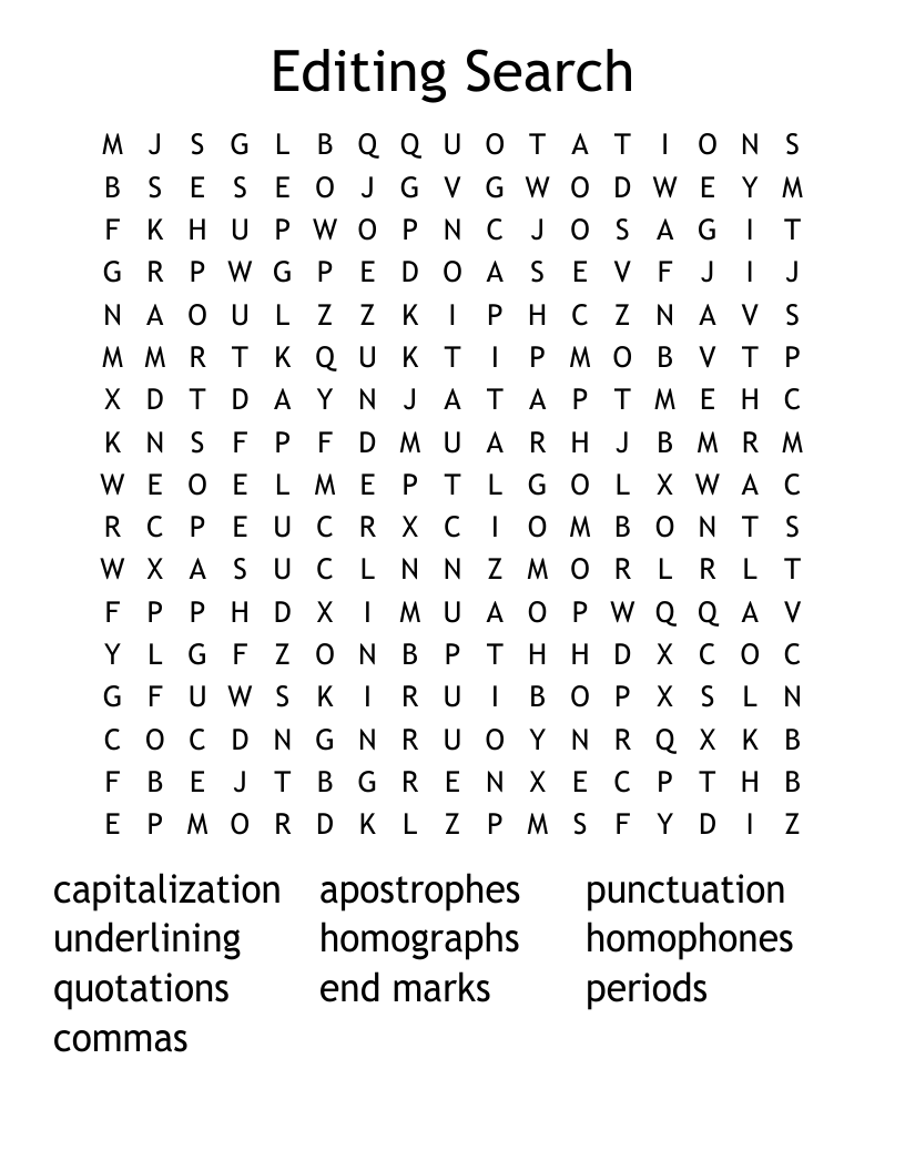 Editing Search Word Search - WordMint