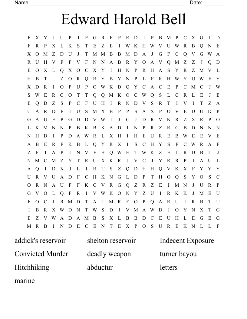 Edward Harold Bell Word Search - WordMint