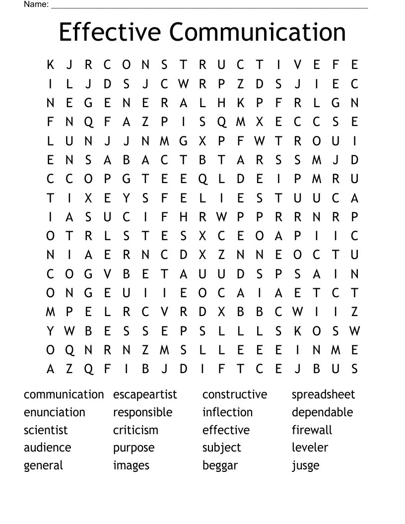 Effective Communication Word Search - WordMint