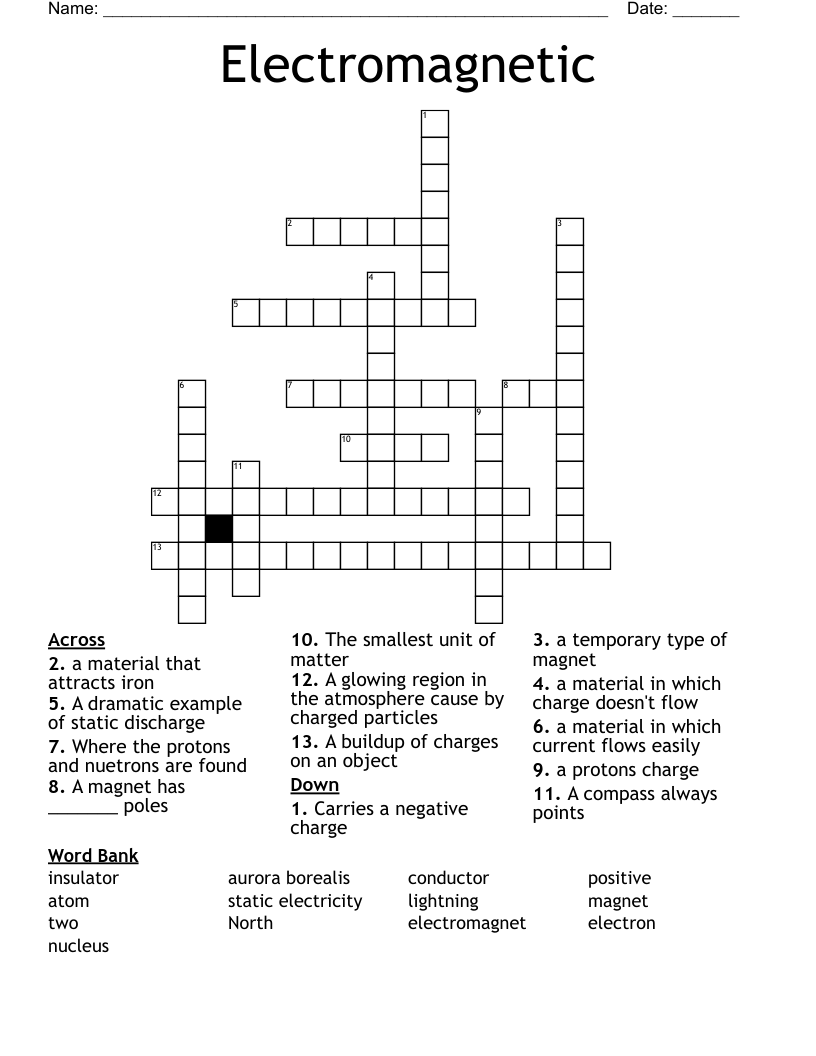 Electromagnetic Crossword - WordMint