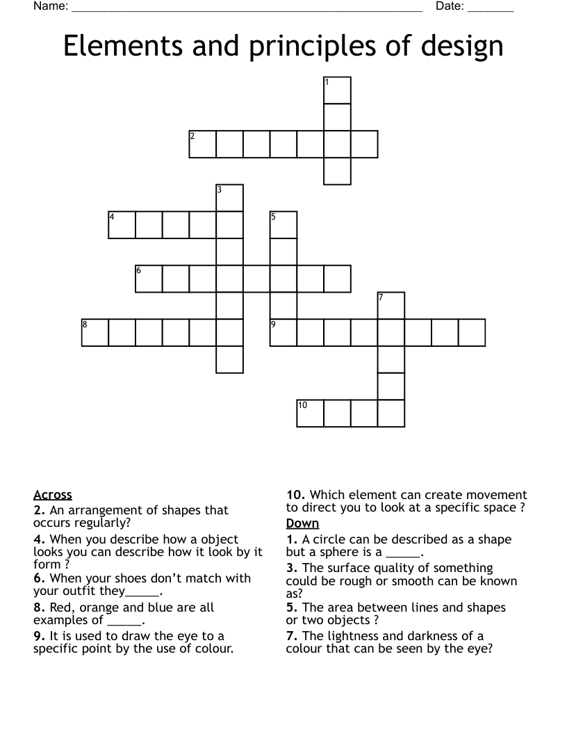 Elements And Principles Of Design Crossword WordMint elements-and-principles-of-design-crossword-wordmint