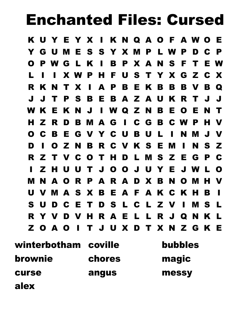 Enchanted Files: Cursed Word Search - WordMint