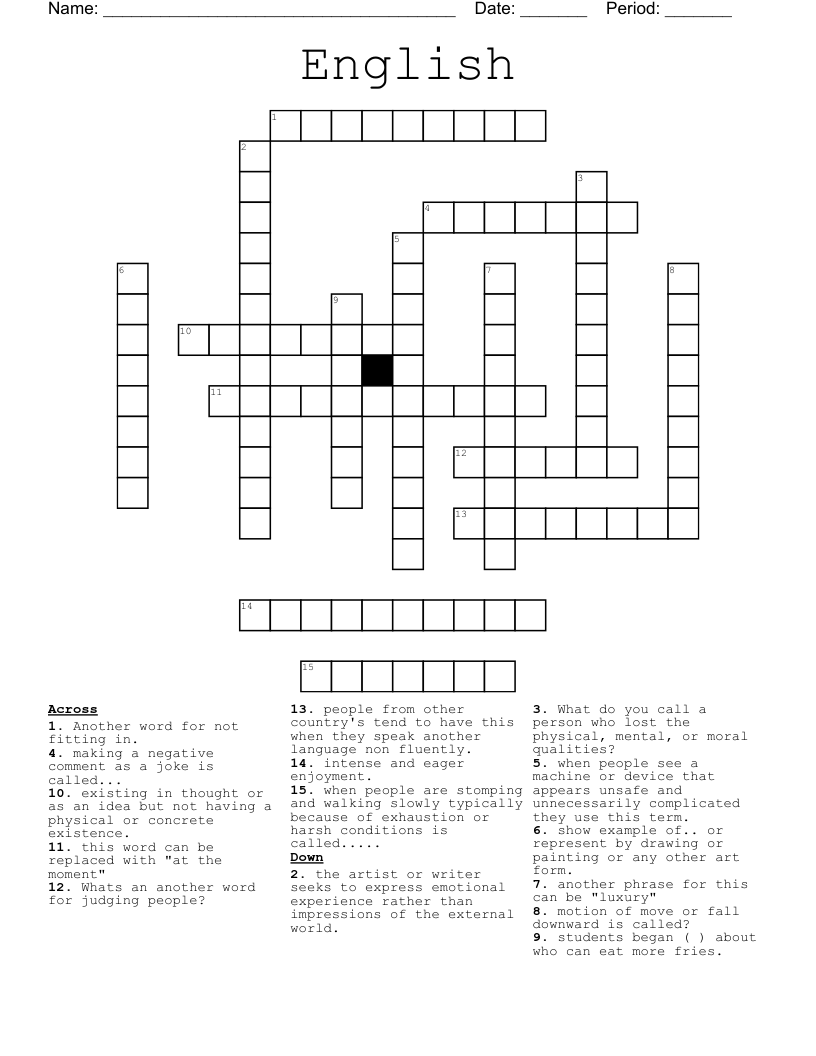 English Crossword - WordMint