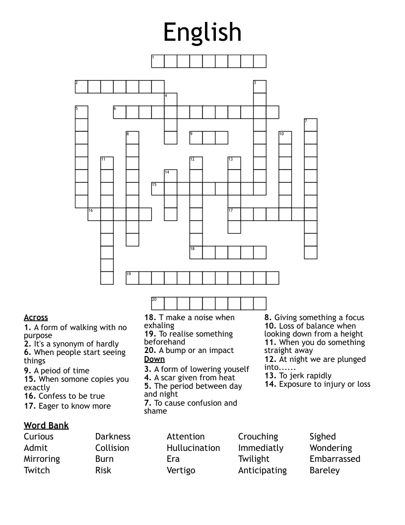 English Crossword - WordMint