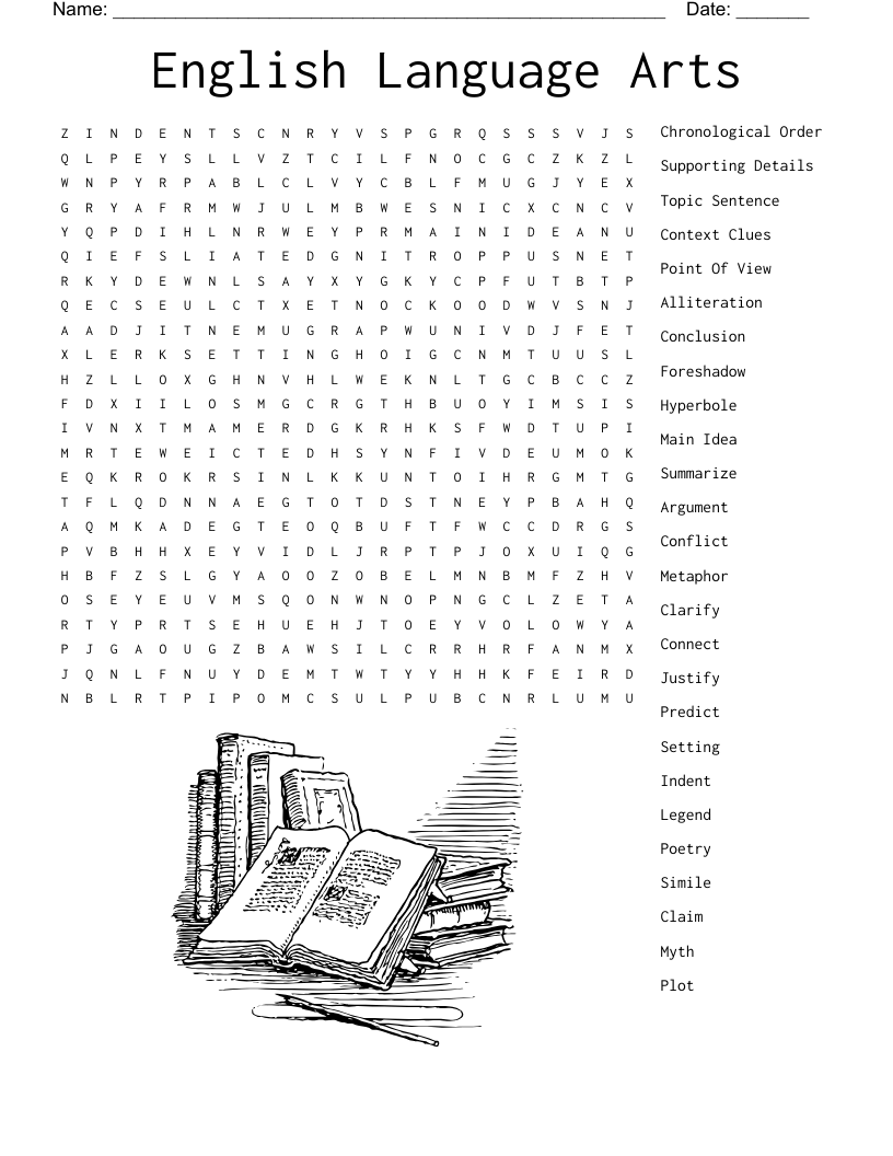 Language Arts Word Search WordMint