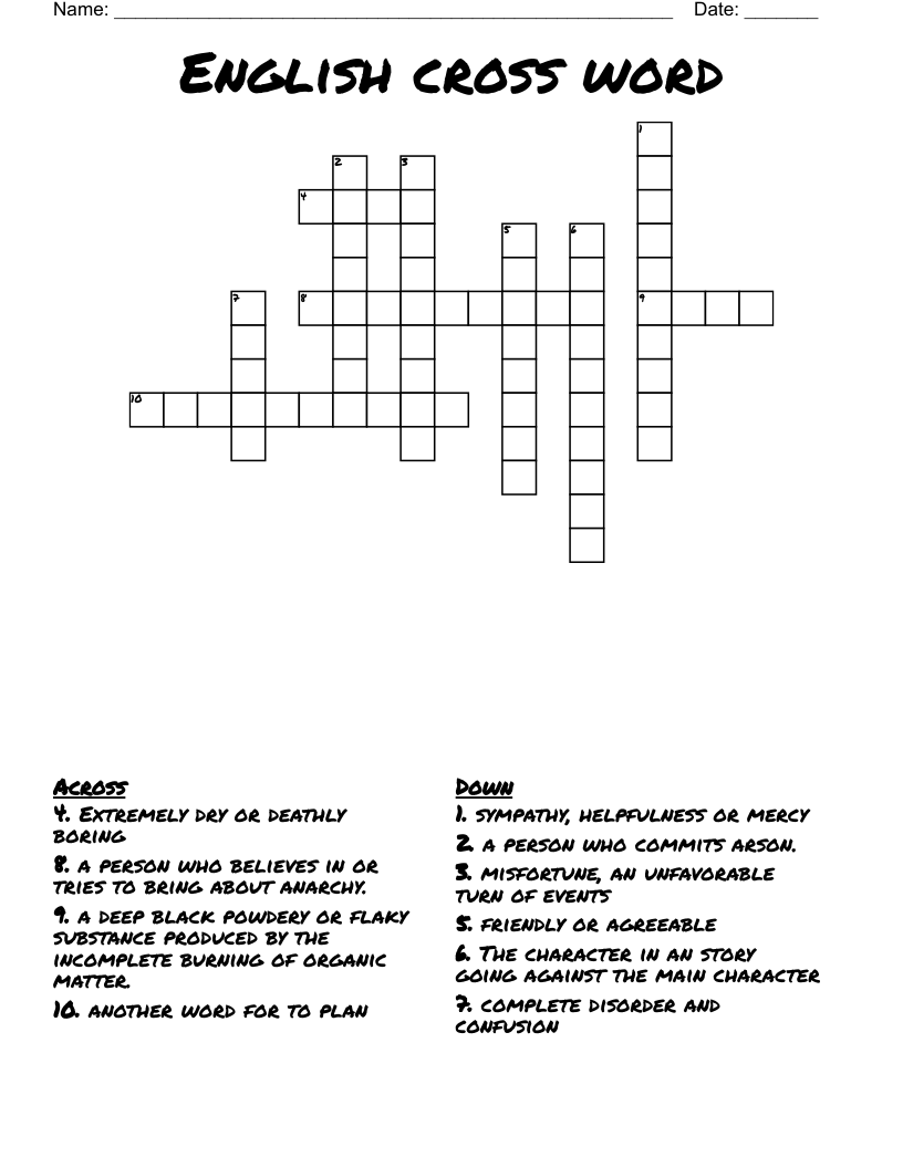 English cross word - WordMint