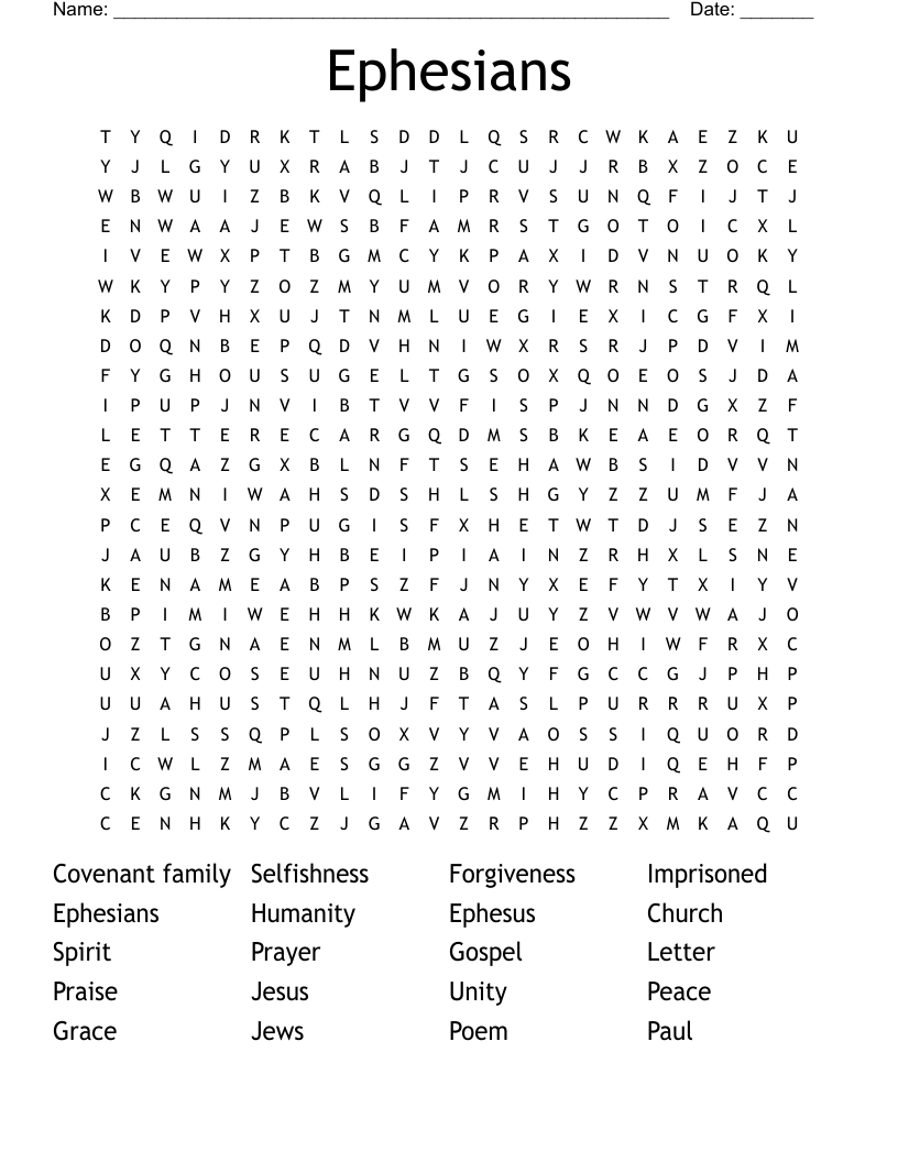 Ephesians Puzzles WordMint