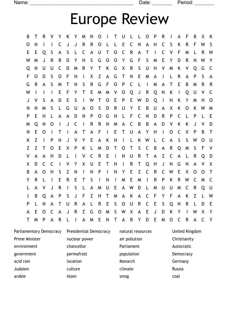 Europe Review Word Search WordMint europe-review-word-search-wordmint