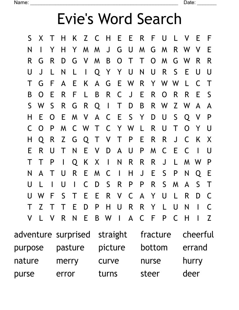 Evie's Word Search - WordMint