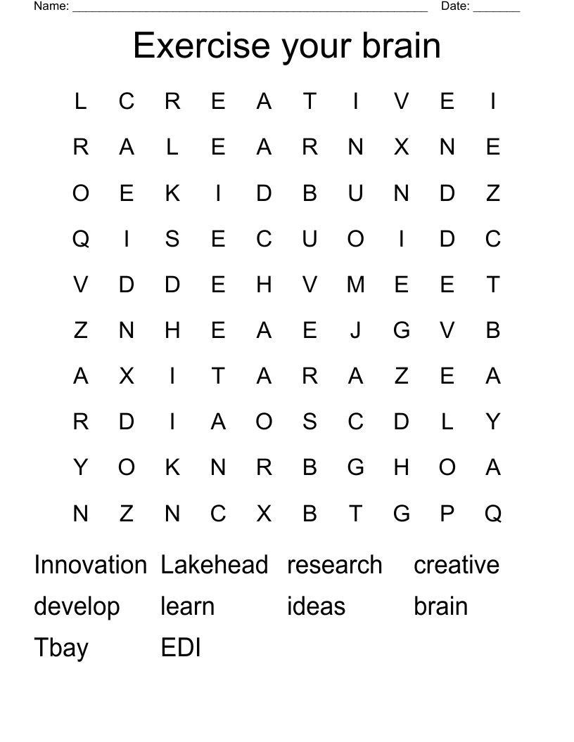 Exercise your brain Word Search - WordMint