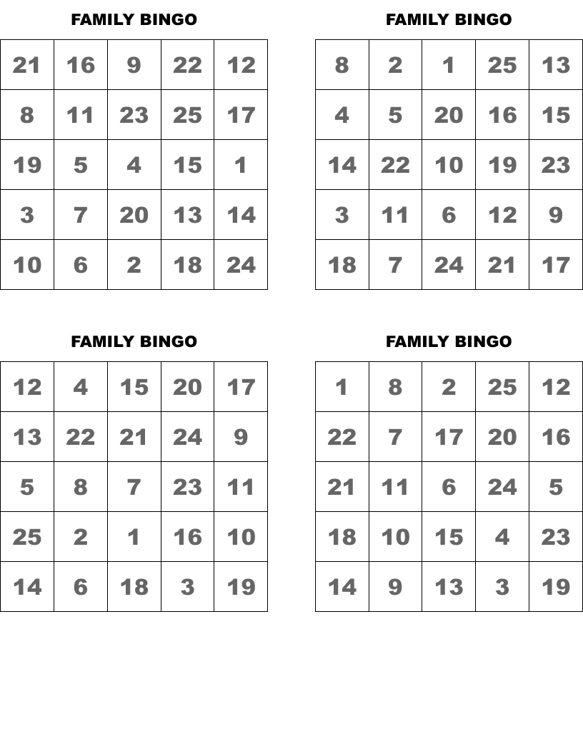 FAMILY BINGO - WordMint