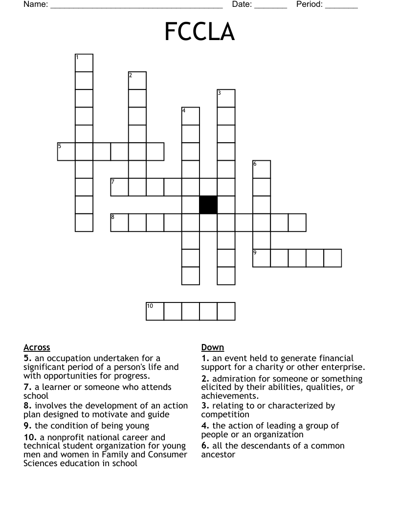 FCCLA Crossword - WordMint