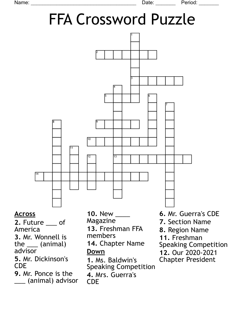FFA Crossword Puzzle WordMint ffa-crossword-puzzle-wordmint