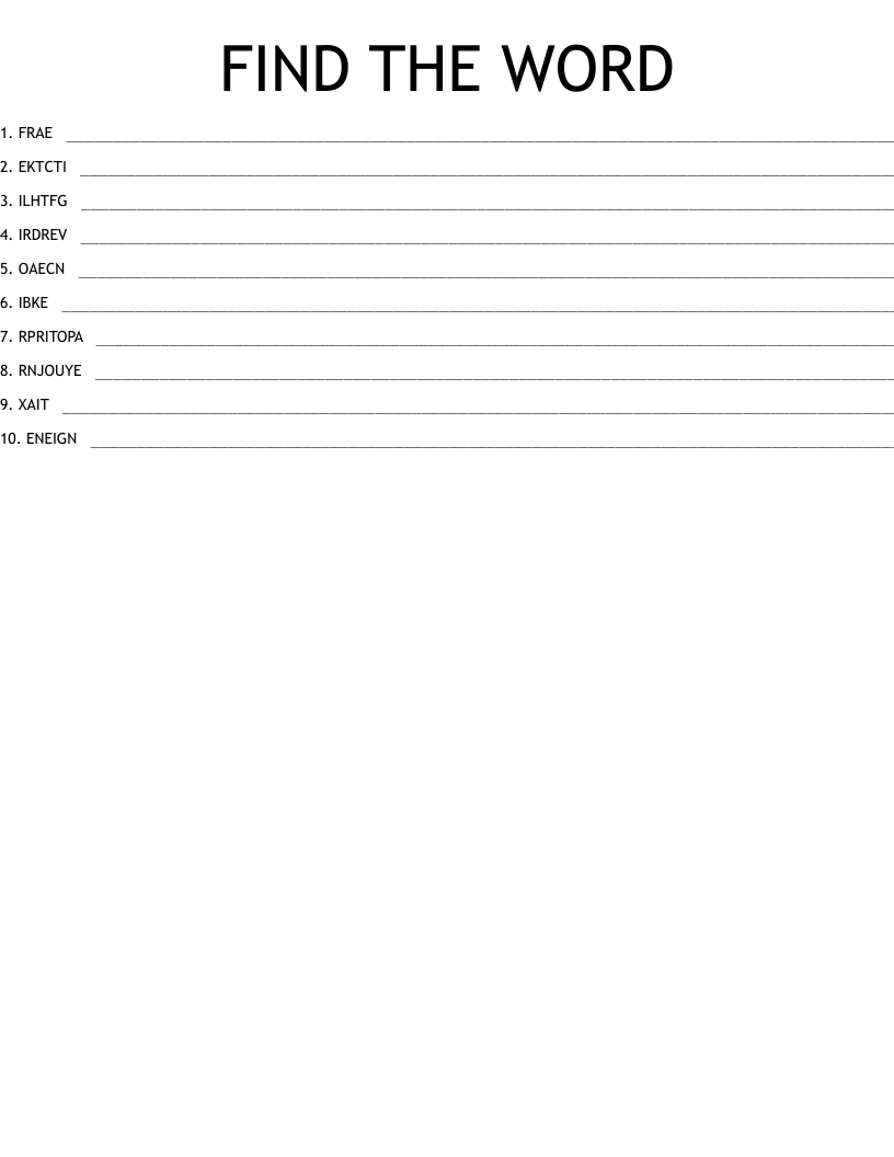FIND THE WORD Word Scramble - WordMint