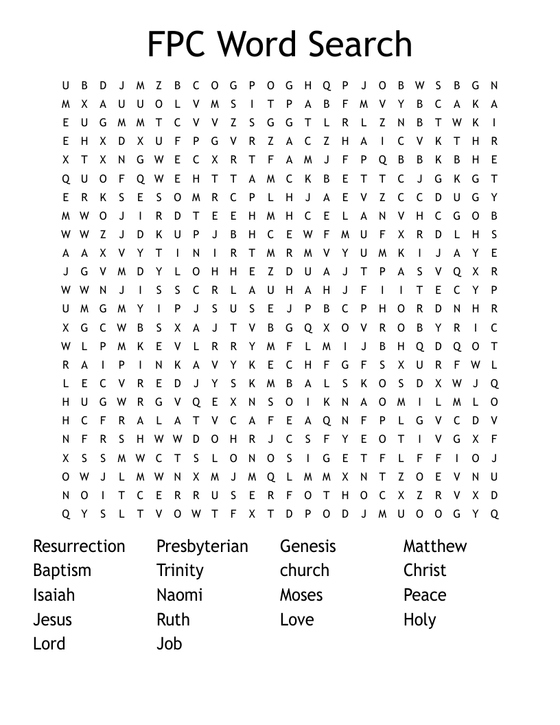 FPC Word Search - WordMint