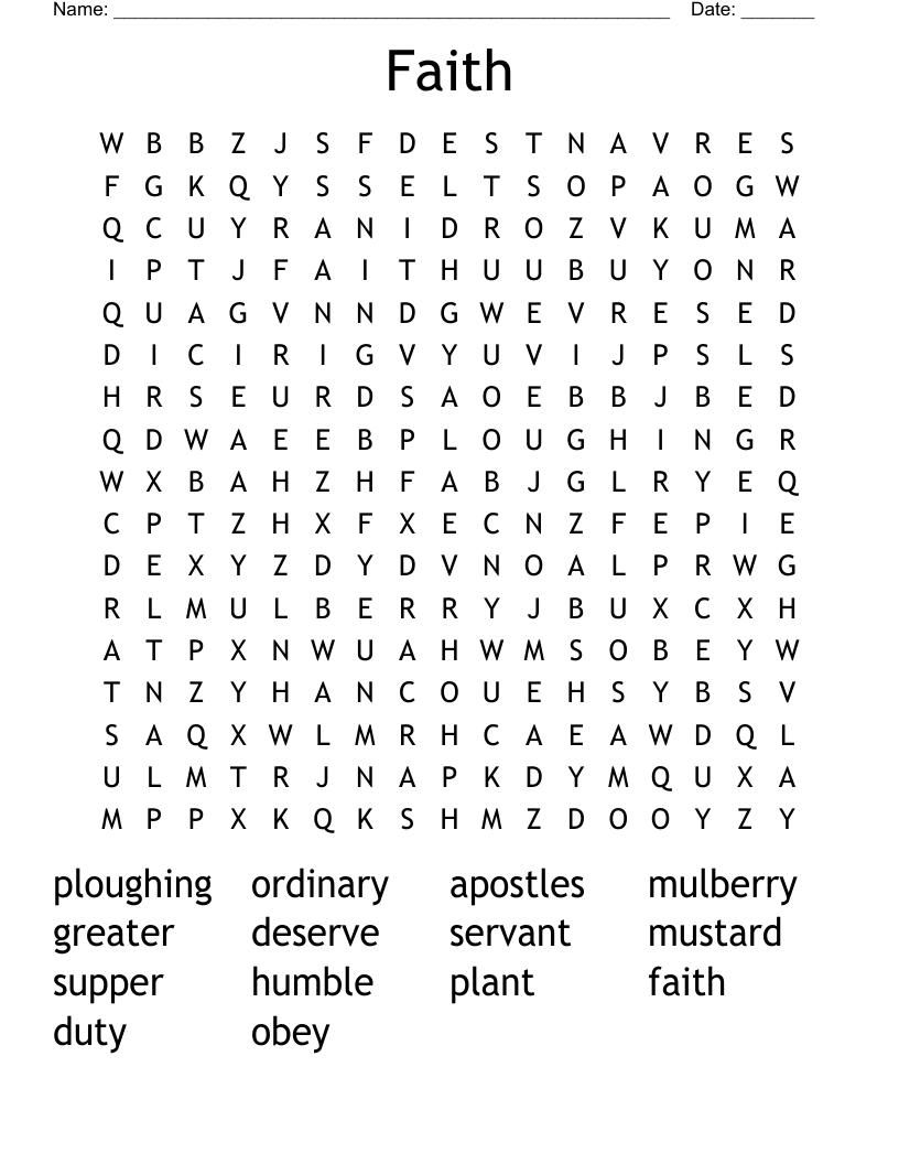 Faith Word Search - WordMint
