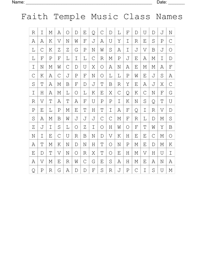 Faith Temple Music Class Names Word Search WordMint faith-temple-music-class-names-word-search-wordmint
