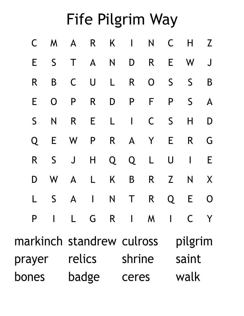 Fife Pilgrim Way Word Search - WordMint