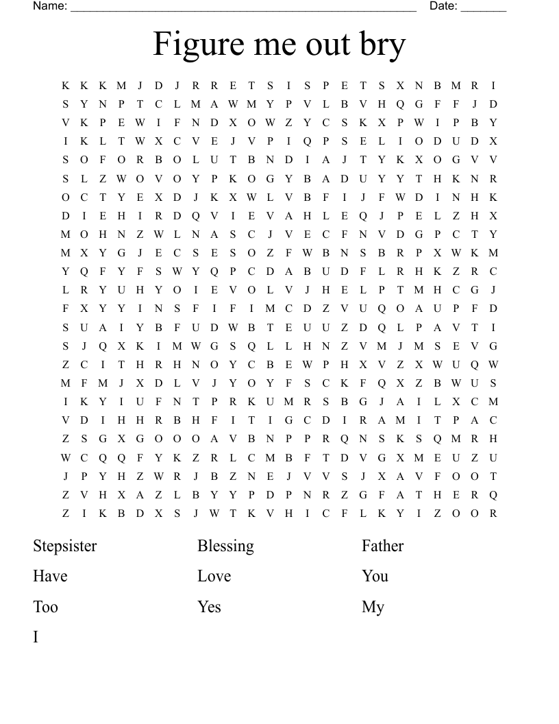 Figure me out bry Word Search - WordMint