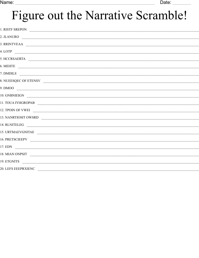 Figure out the Narrative Scramble! - WordMint