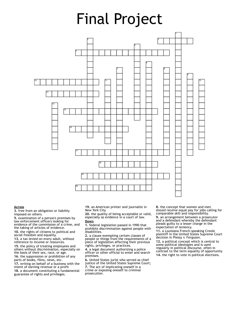 Final Project Crossword - WordMint