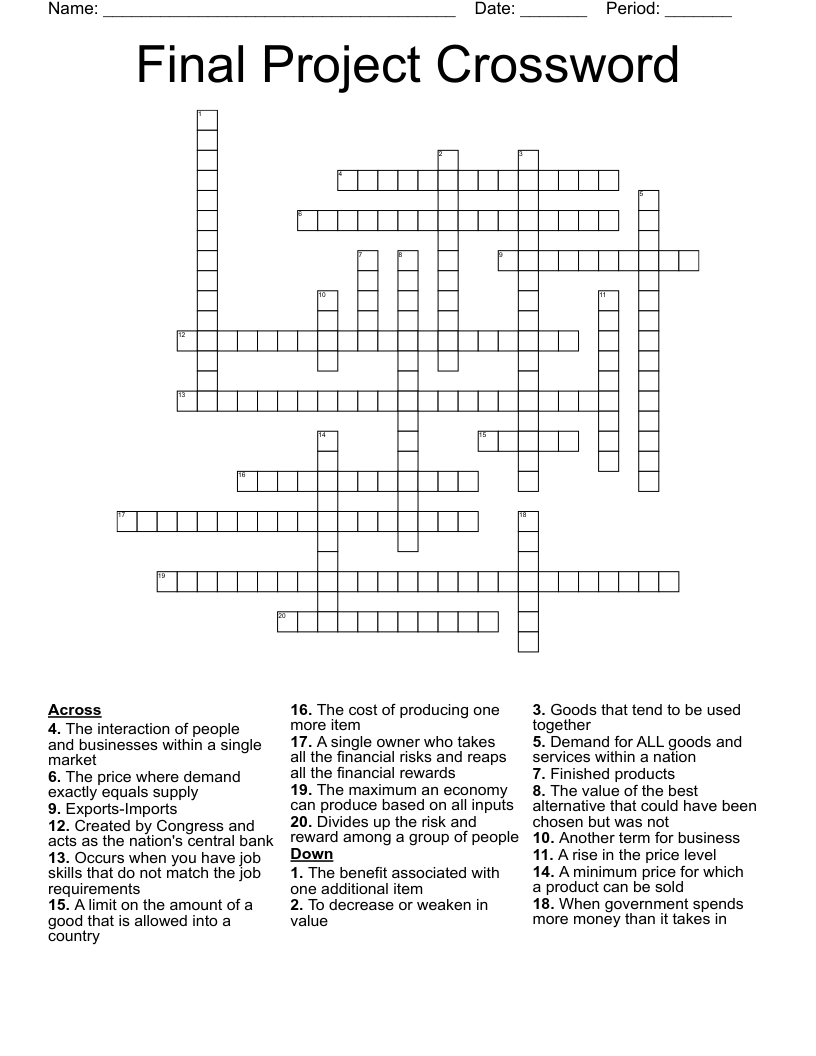 Final Project Crossword - WordMint