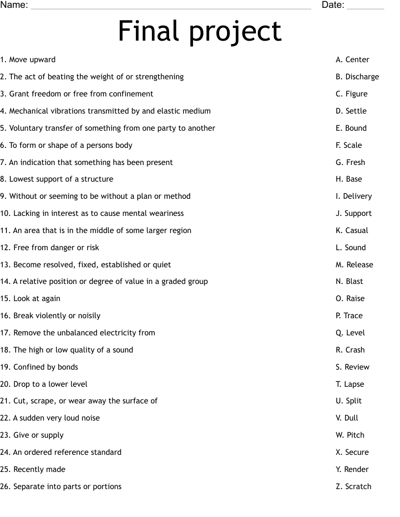Final project Worksheet - WordMint