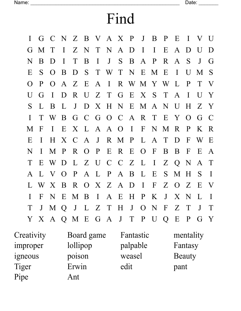 Find Word Search - WordMint