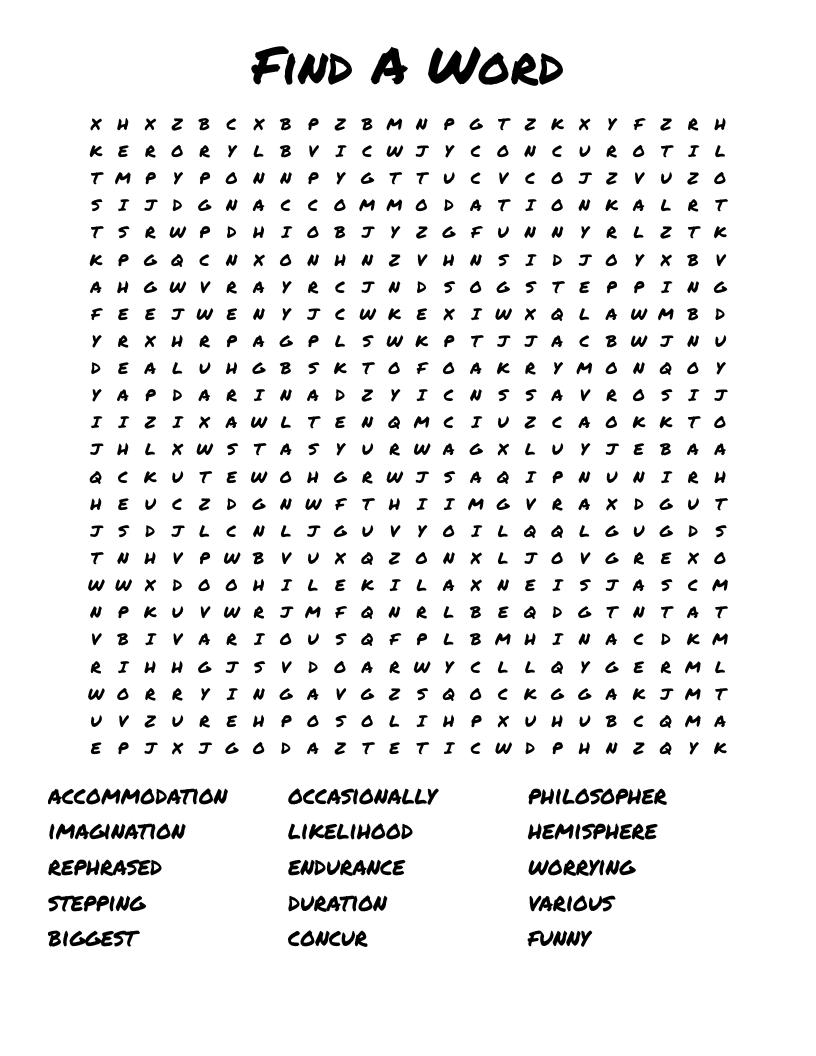 Find A Word Word Search - WordMint