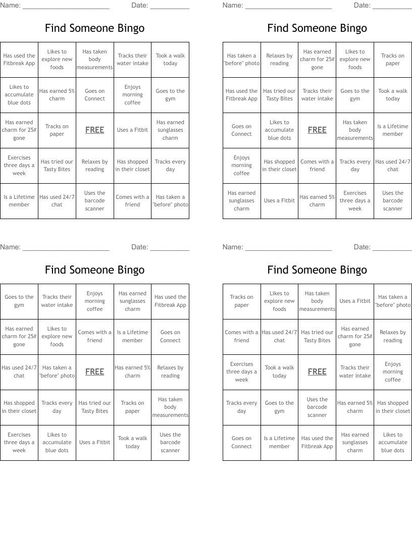 Find Someone Bingo - WordMint