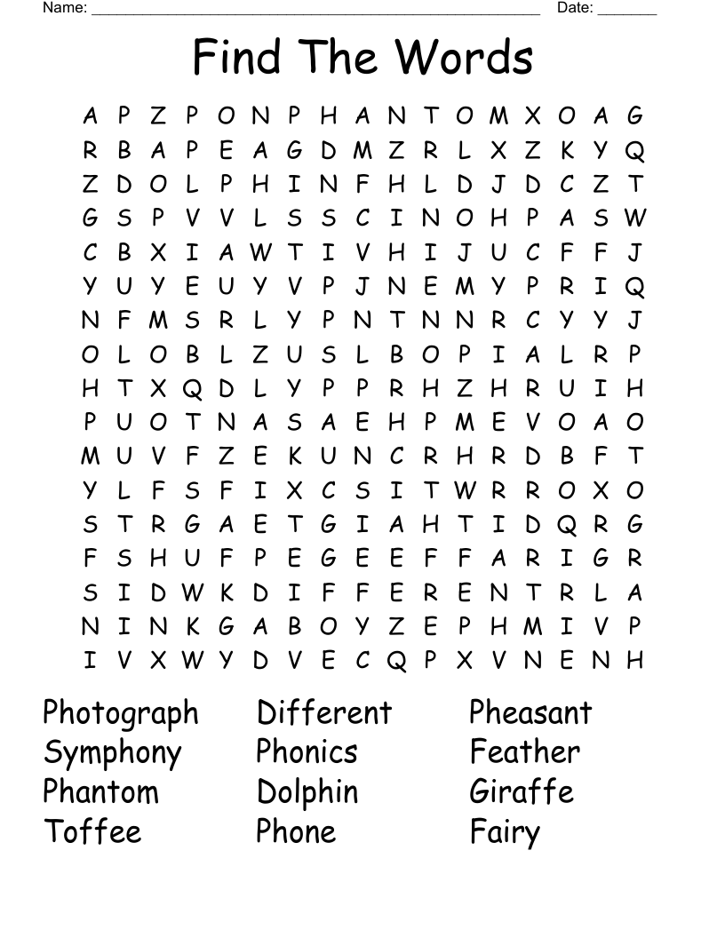 Find The Words Word Search - WordMint