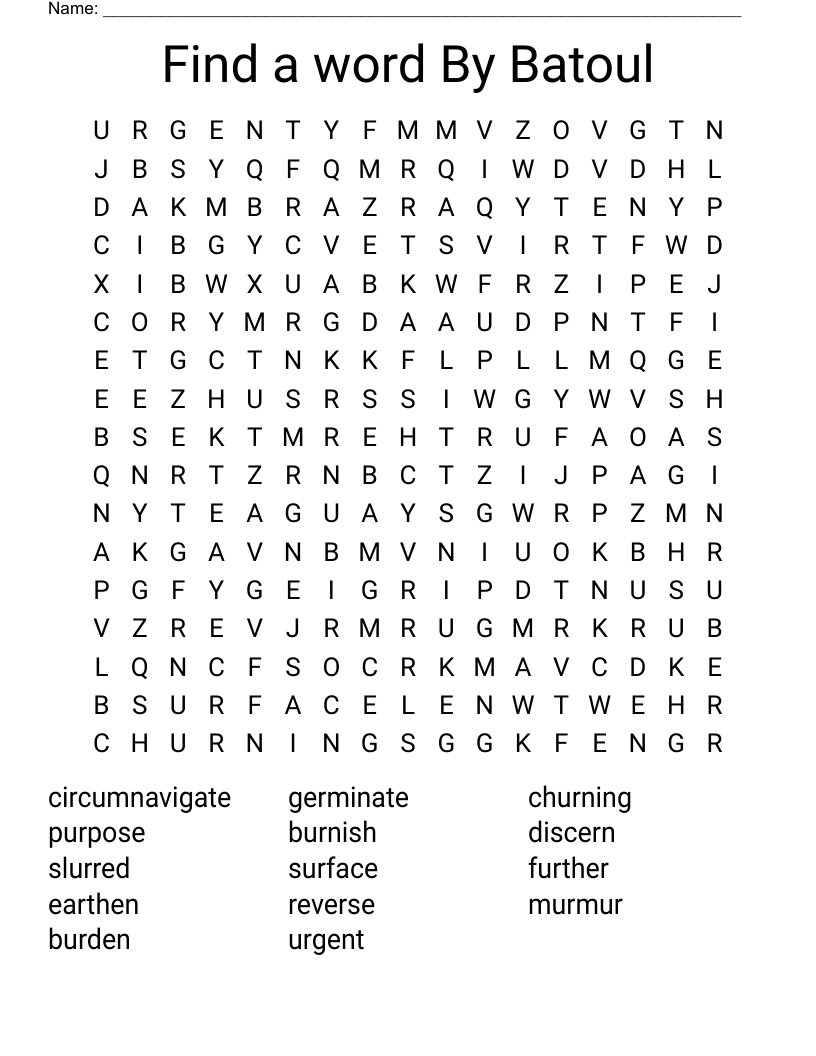 Find A Word By Batoul Word Search WordMint