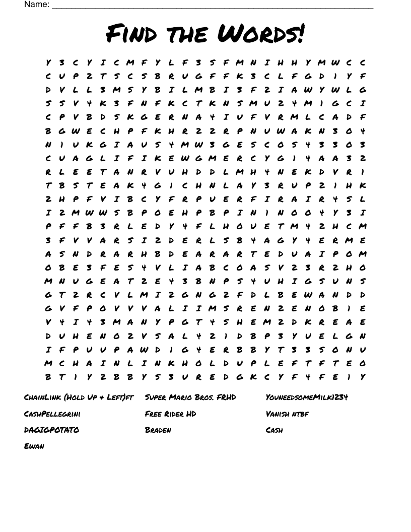 Find the Words! Word Search - WordMint