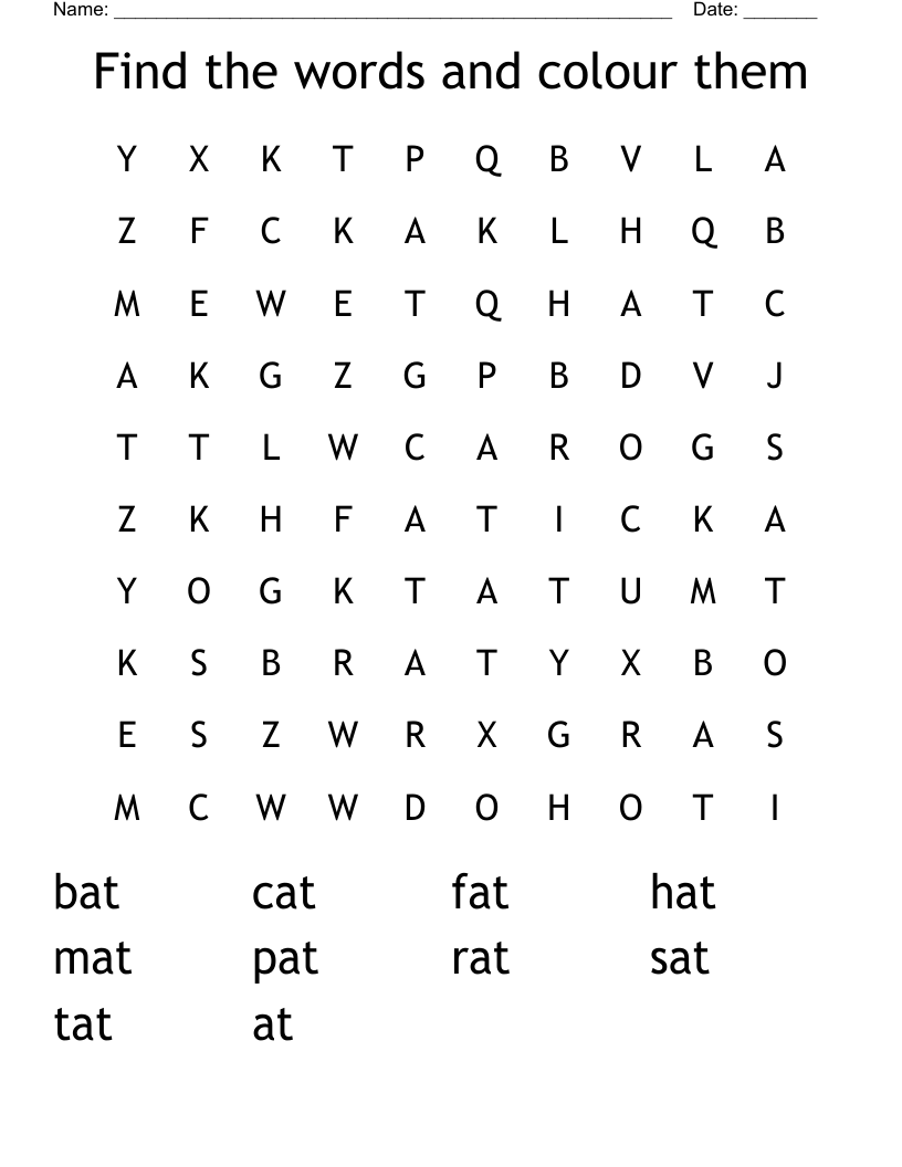 Find The Words And Colour Them Word Search WordMint