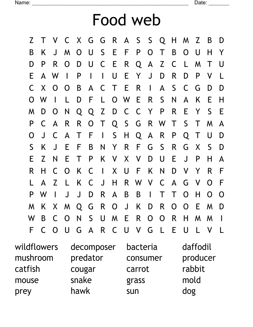 Food Word Search WordMint