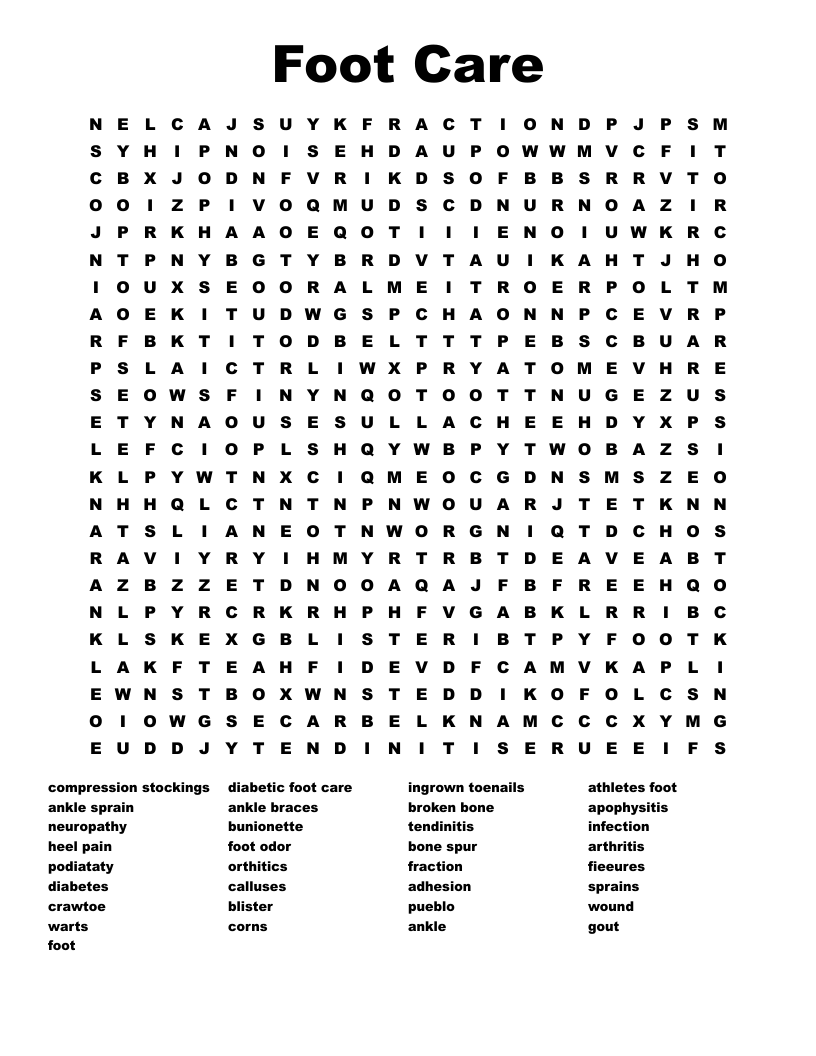 NOCICEPTIVE PAIN Word Search WordMint
