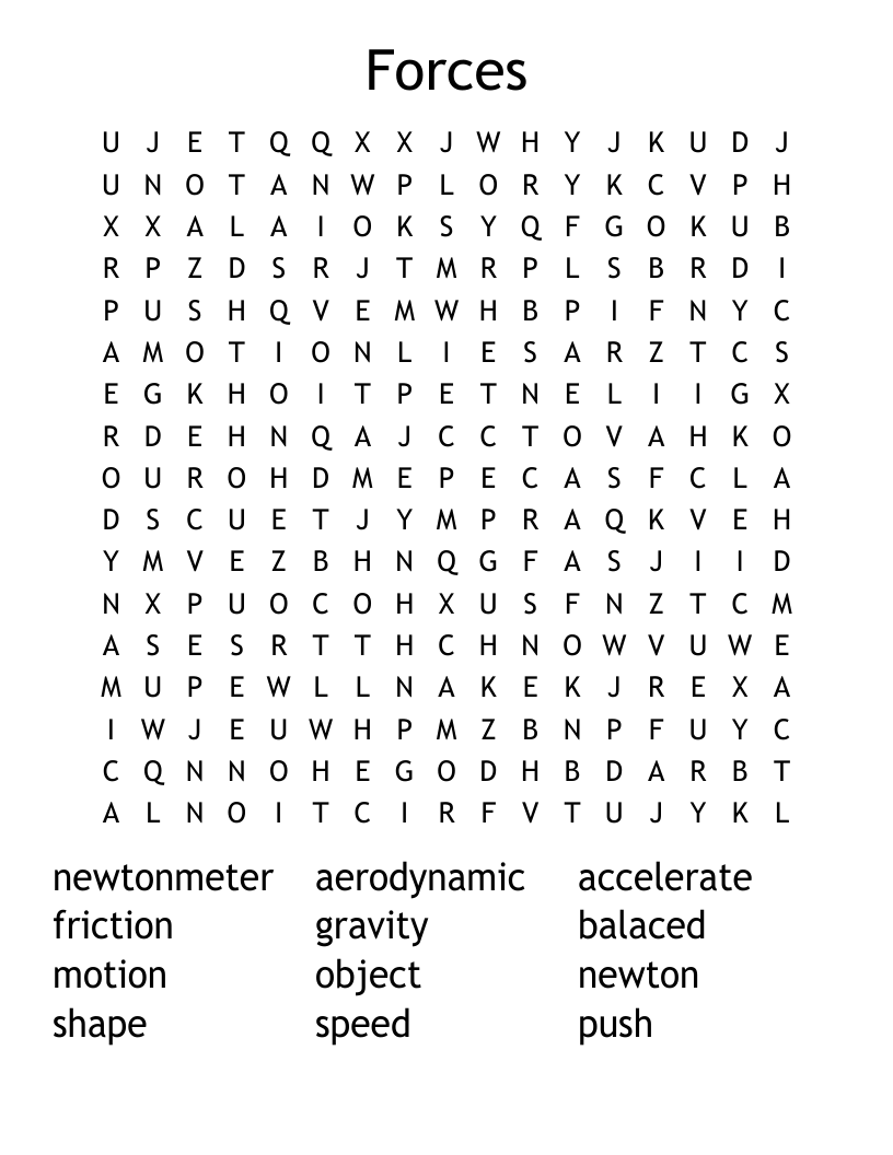 Forces Word Search - WordMint