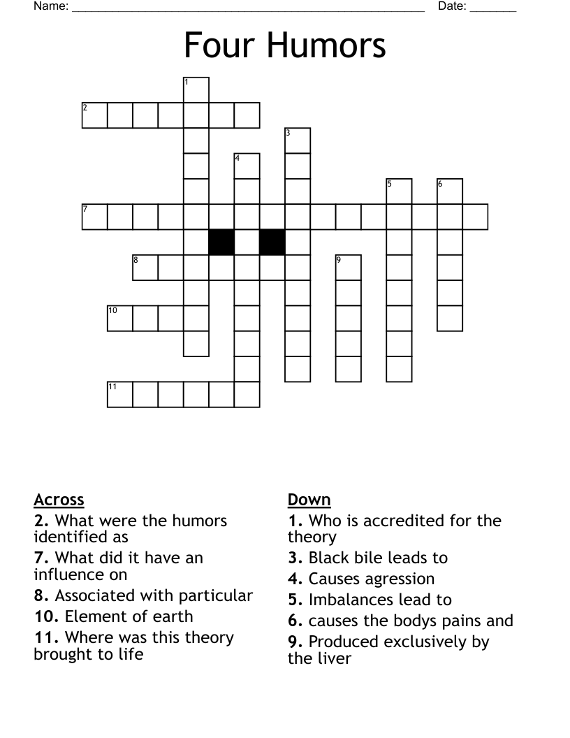 Four Humors Crossword - WordMint
