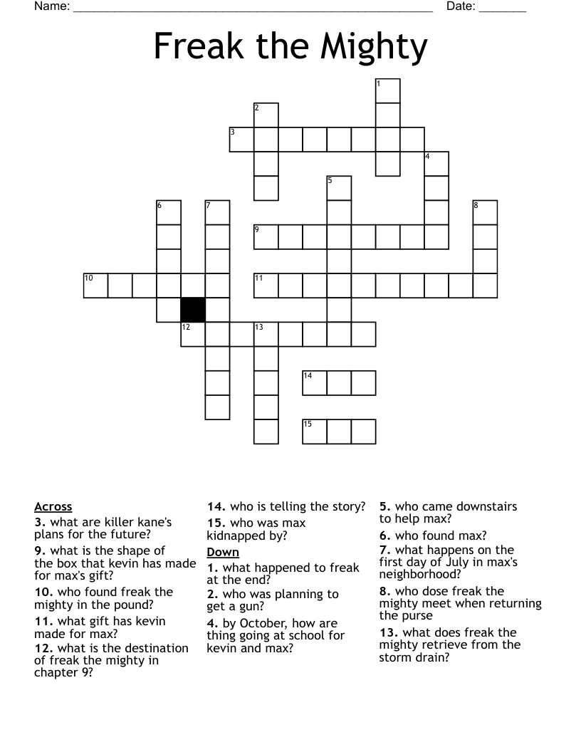 Freak The Mighty Word Search