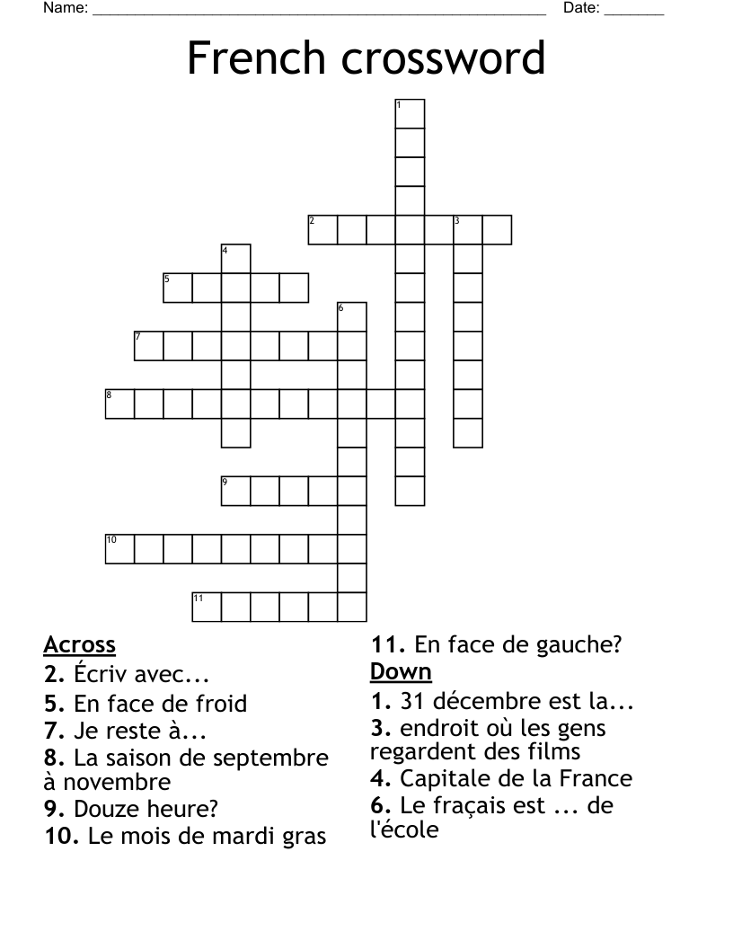 French crossword - WordMint