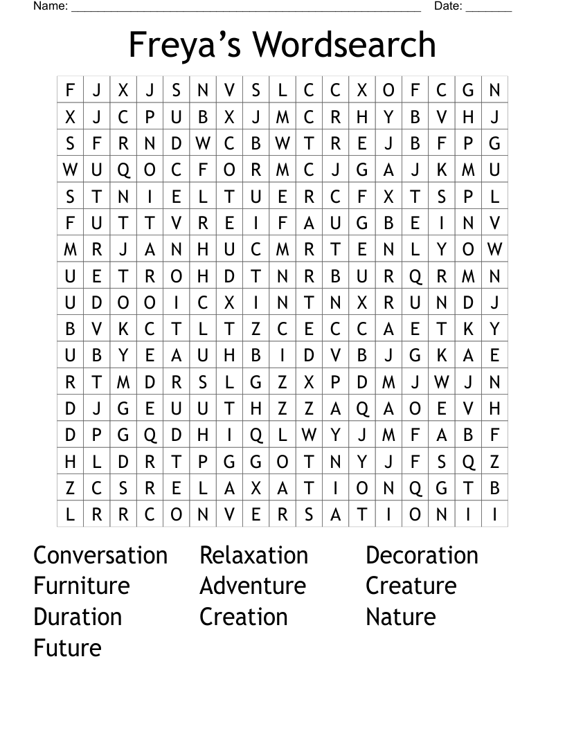 Freya’s Wordsearch - WordMint