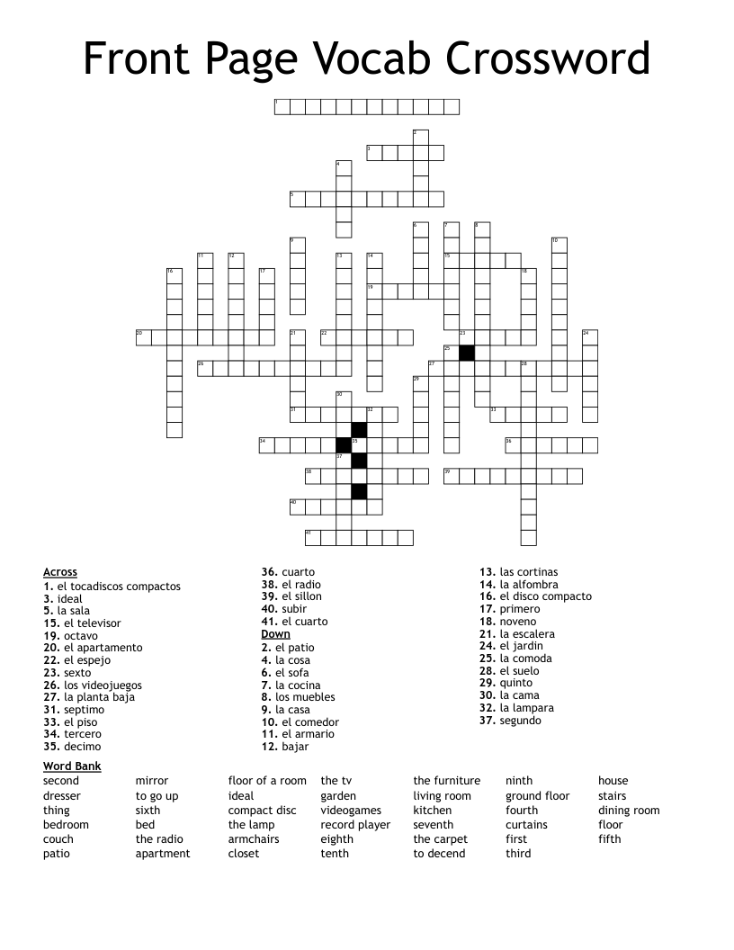 La Casa Crossword WordMint