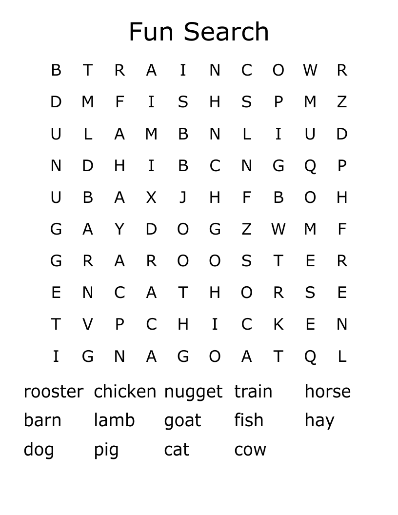 Fun Search Word Search WordMint