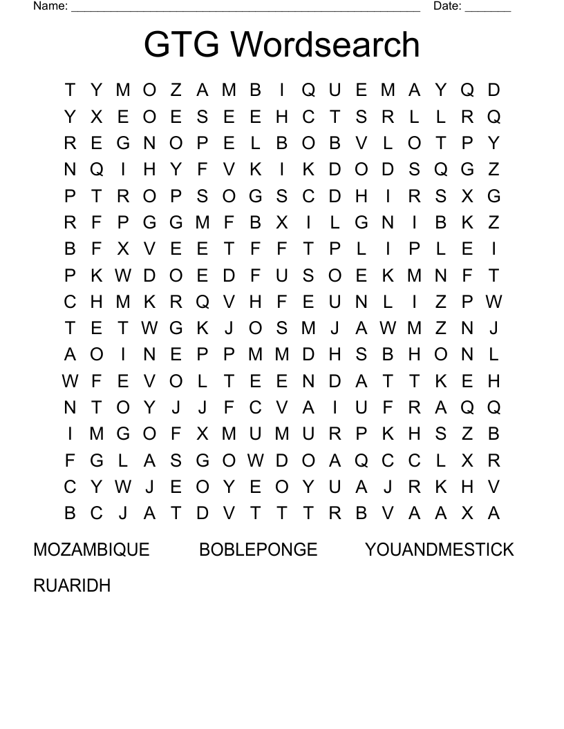 GTG Wordsearch - WordMint