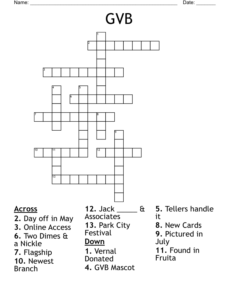 GVB Crossword - WordMint