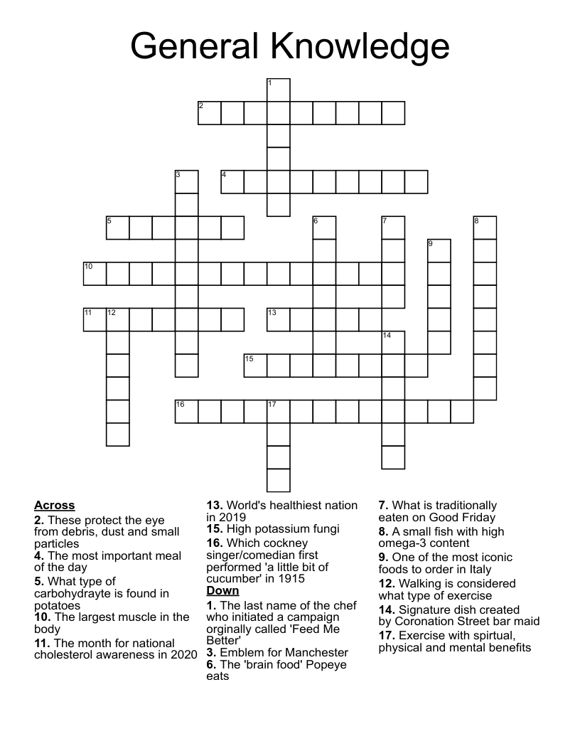 General Knowledge Crossword - WordMint