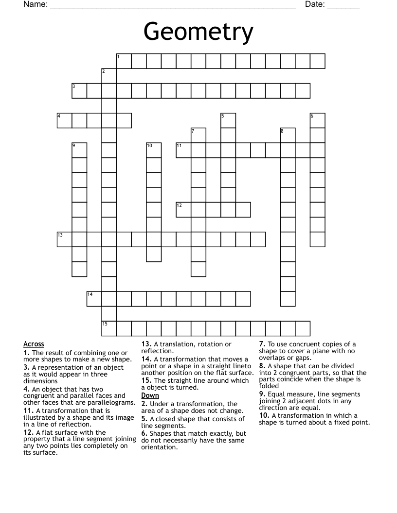 Geometry Crossword - WordMint