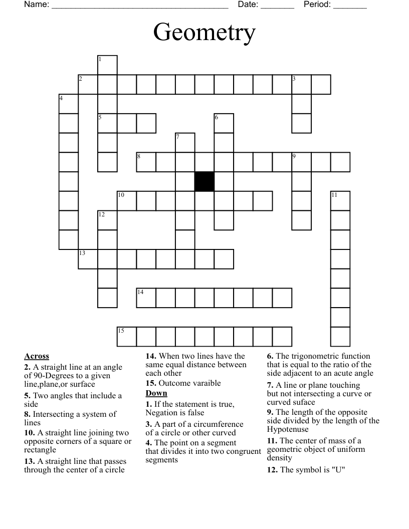 Geometry Crossword - WordMint