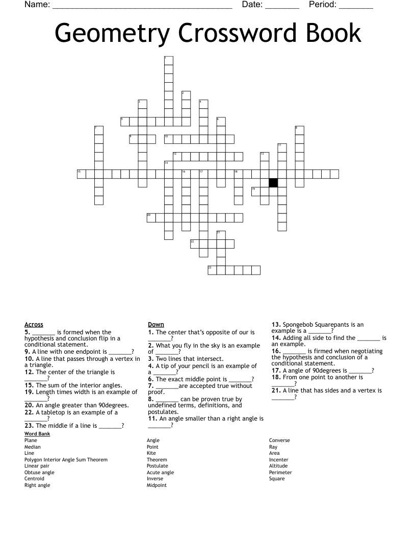 Geometry Crossword Book - WordMint