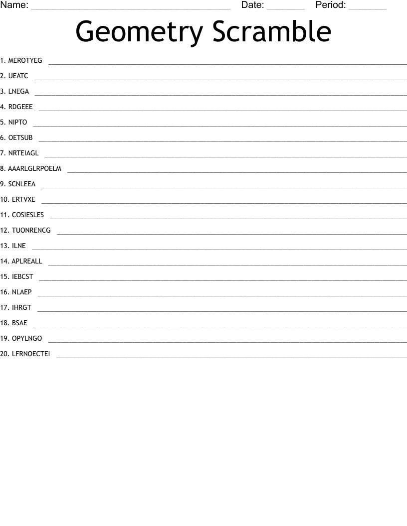 Geometry Scramble - WordMint